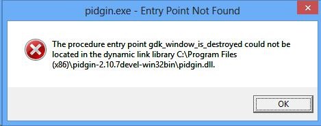 Pidgin exe - Entry Point Not Found - Techyv.com
